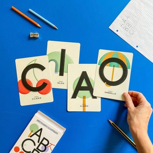Illustrated Alphabet Book/italian Alphabet Flashcards/letters From A to ...