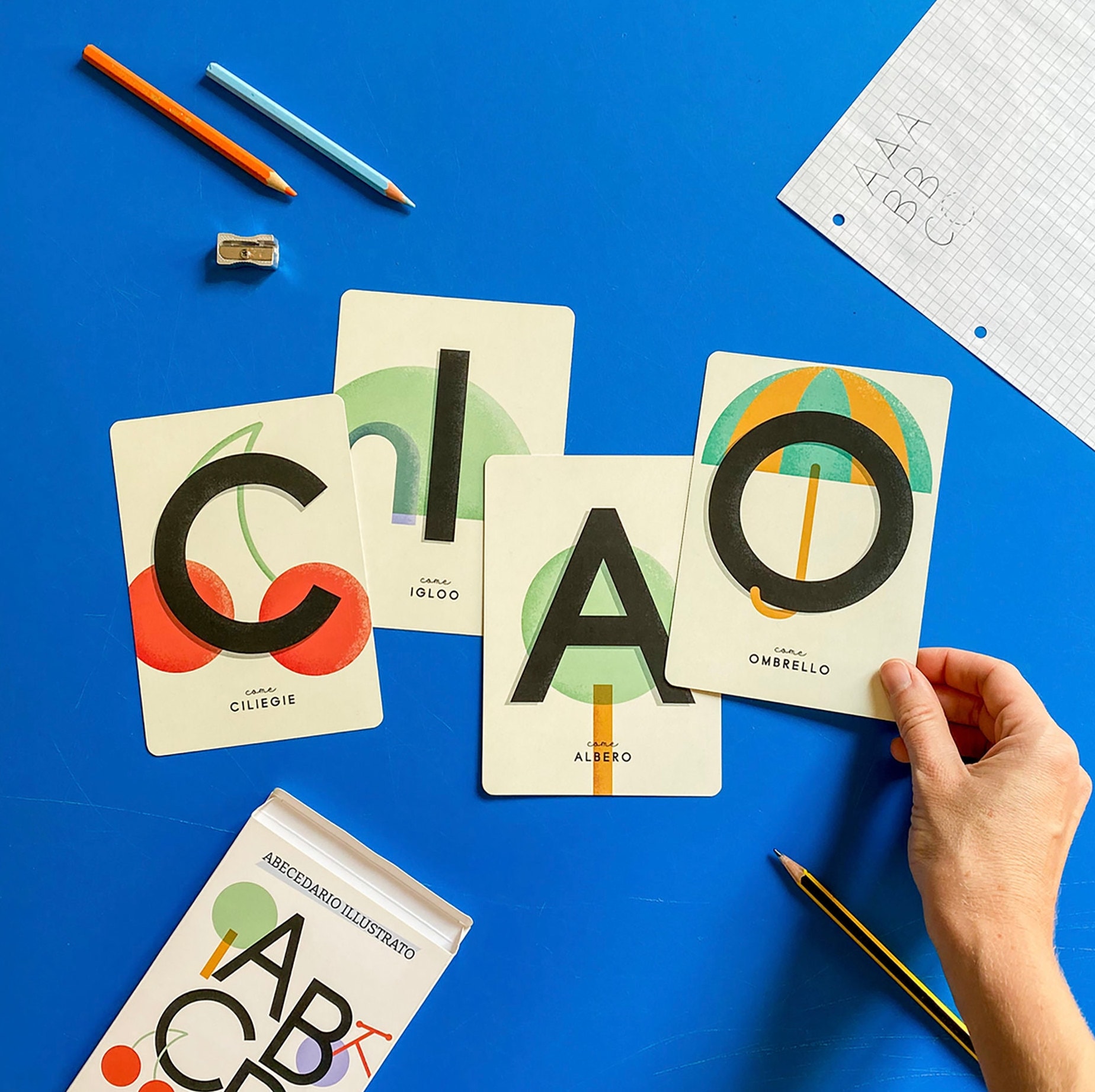 Abecedario illustrato/flashcards alfabeto italiano/lettere dalla A alla ...