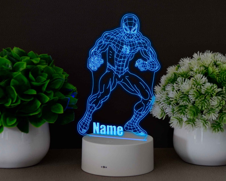 Personalized Spiderman Nightlight Superhero Night Lamp - Etsy Australia