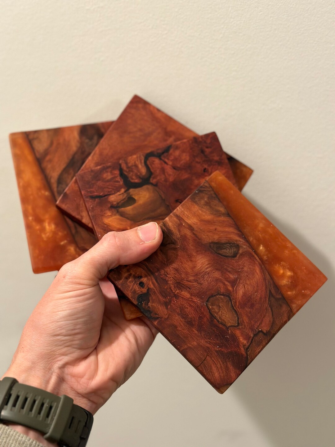 Redwood Coaster Set 2 Copper Amazing Set 2. - Etsy