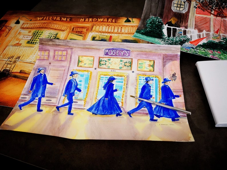 Gilmore Girls in Omnia Paratus Hand-painted Watercolor Art Print, Life and Death Brigade in ...
