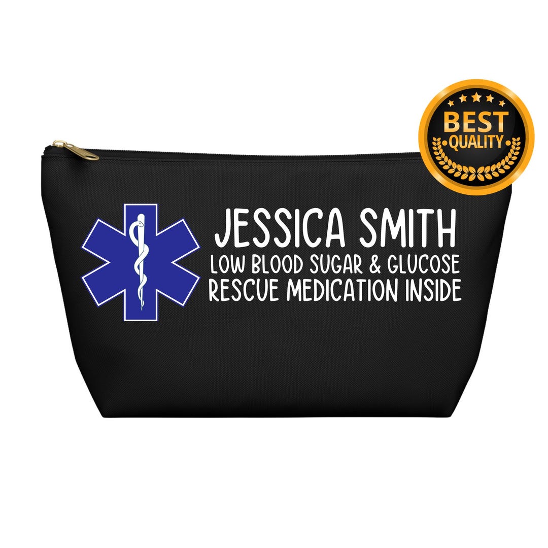 Personalized Low Blood Sugar Emergency Pouch , Custom Glucose Bag for ...