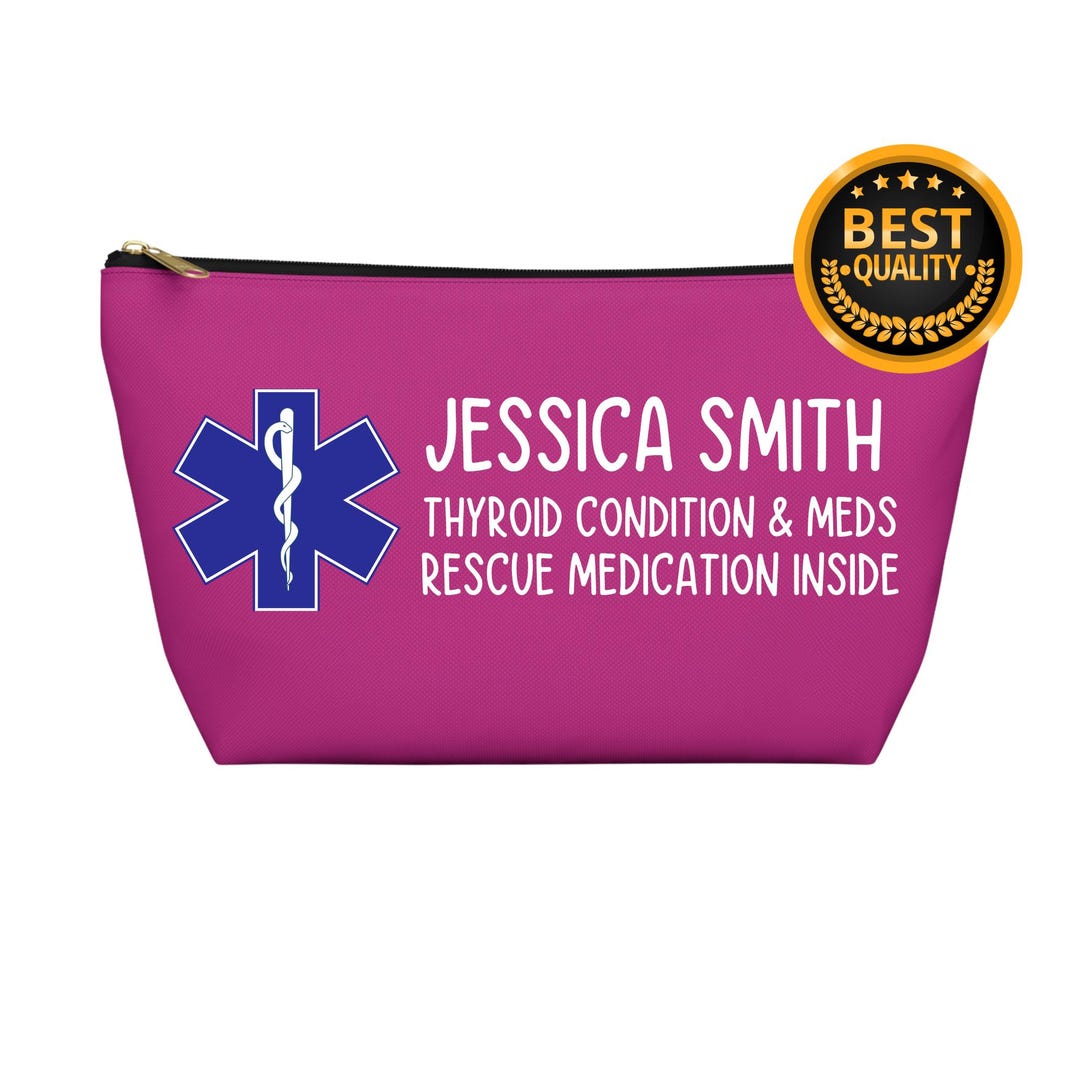 Thyroid Condition Medication Pouch, Personalized Emergency Meds Bag ...
