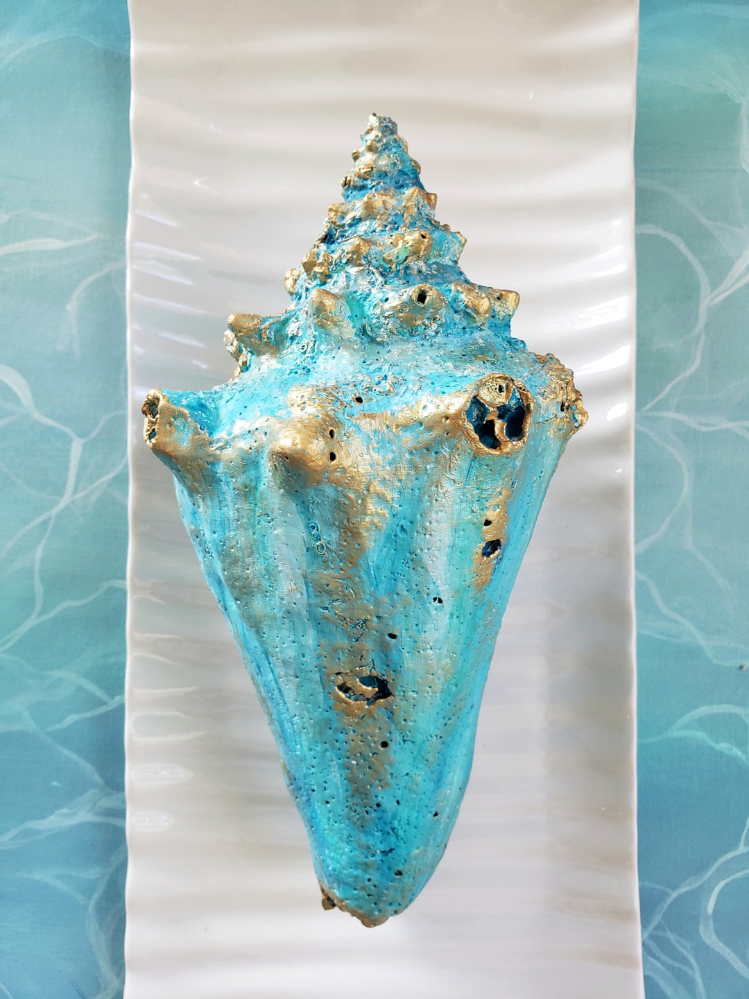 Painted Conch Shell Wall Hanging - Etsy