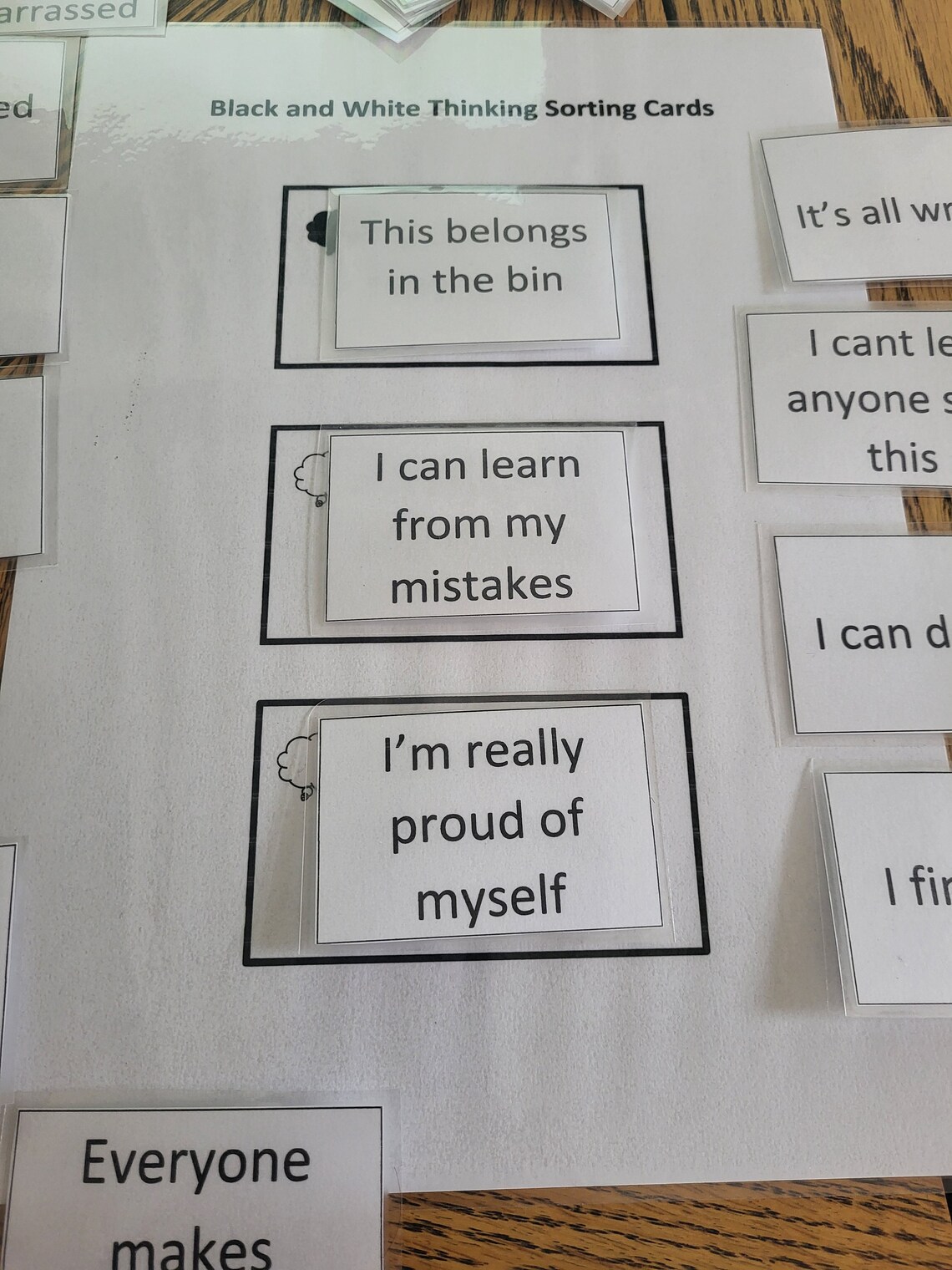 Black and White Thinking Sorting Cards - ASD, Emotional Regulation, SEN ...