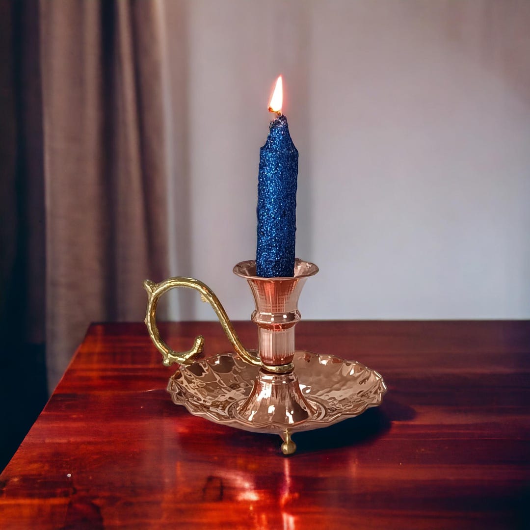 Handcrafted Copper Candle Holder, Elegant Copper Candlestick, Cozy Home ...