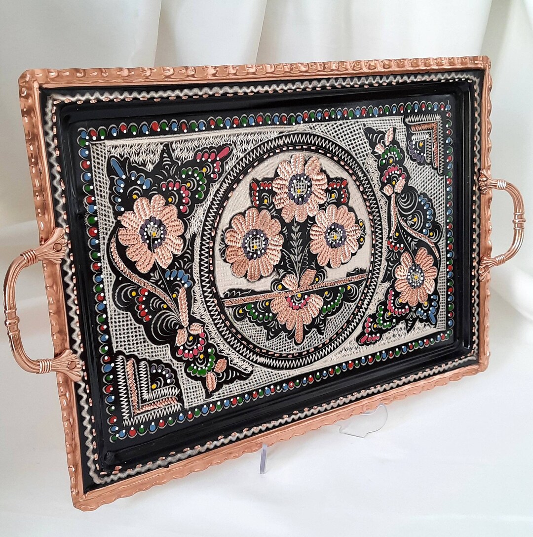 Serving Tray Copper Tray Gift Ideas Turkish Tray Copper - Etsy