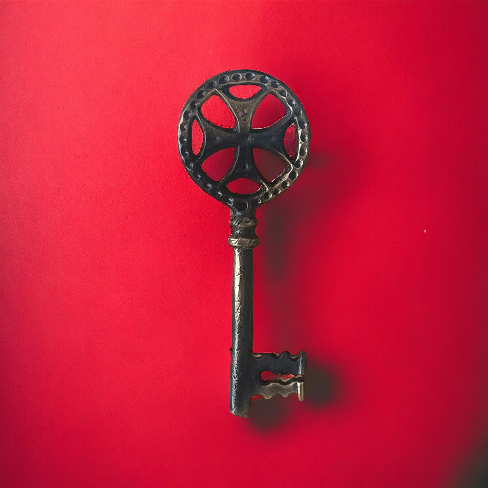 Vintage Brass Skeleton Key, Antique Door Key, Large Decorative Cross ...