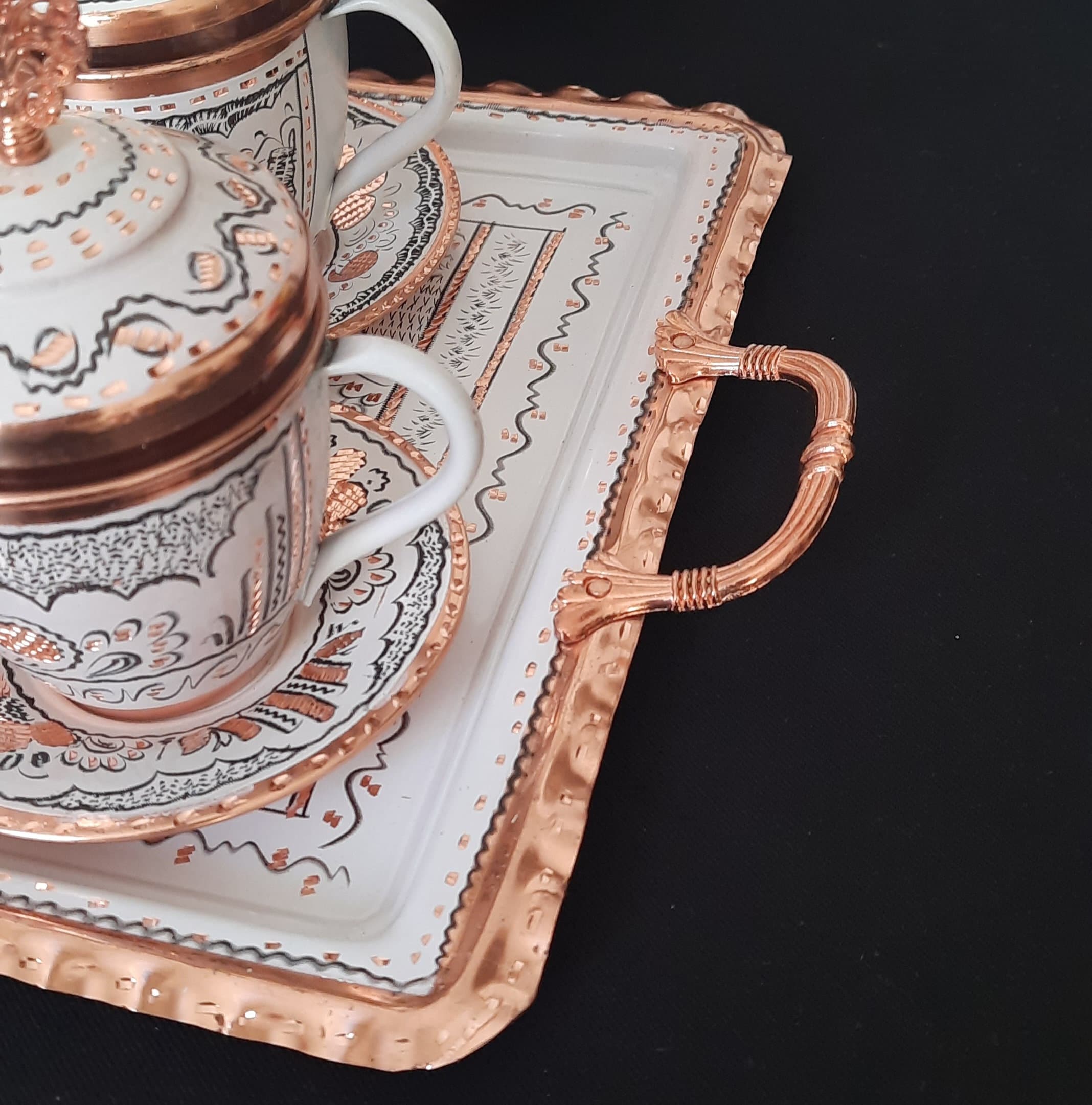 Turkish Tea Set, Copper Tea Set, Copper Tea Pot, Copper Tea Cups ...