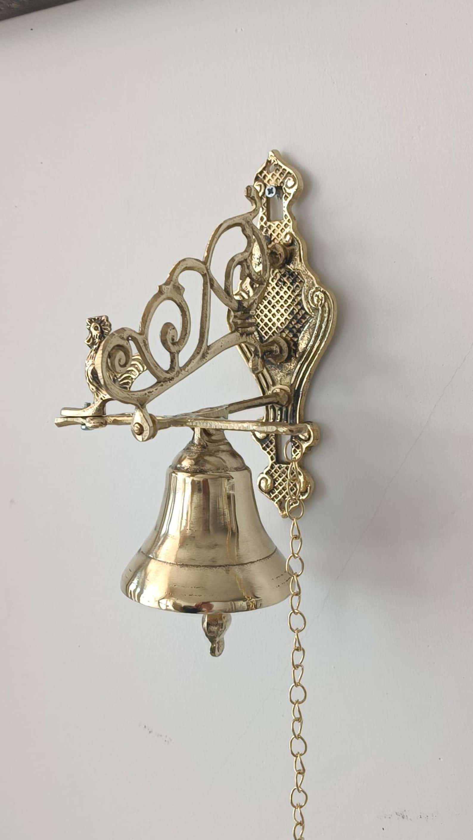 Brass Door Bell, Door Bell, Hanging Door Bell, Bell Pull, Wall Mounted ...