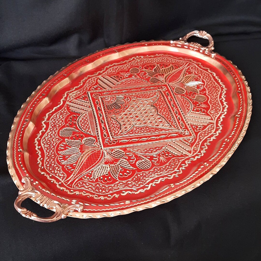 Turkish Tray, Serving Tray Copper, New Favors, Copper Serving Tray ...