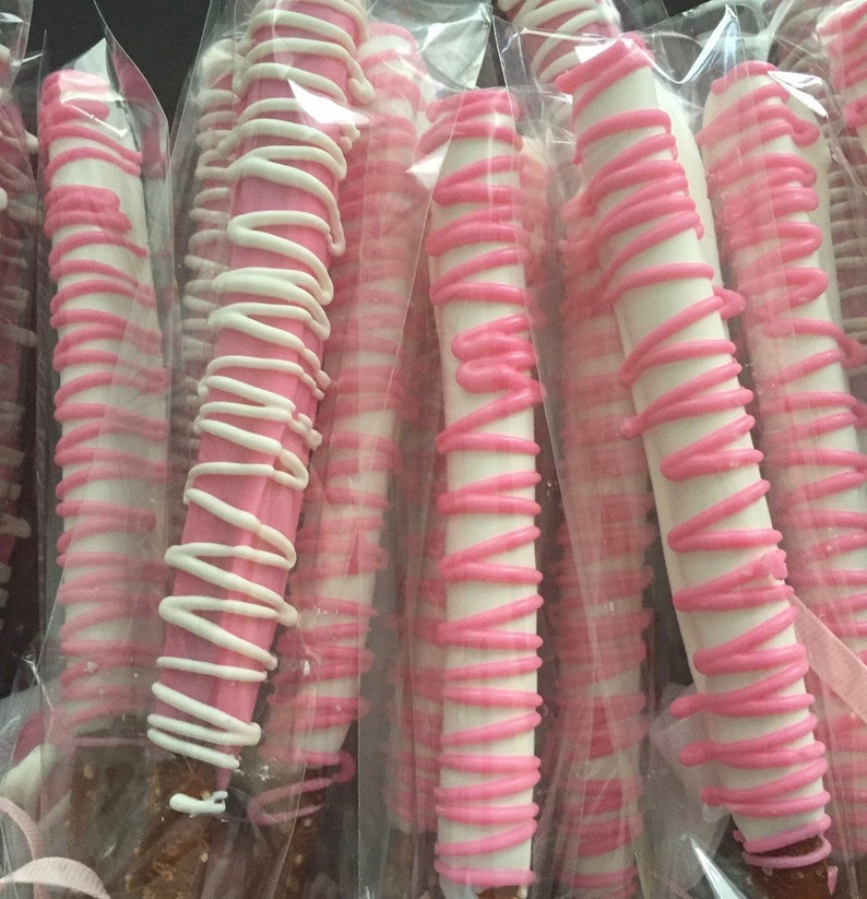 Chocolate Dipped Pretzel Rods | Marshmallow | Chocolate Treat Box - Etsy