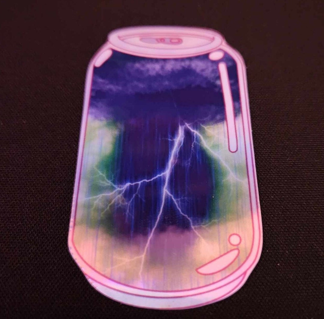 Holographic Lightning Soda Can Sticker - Etsy