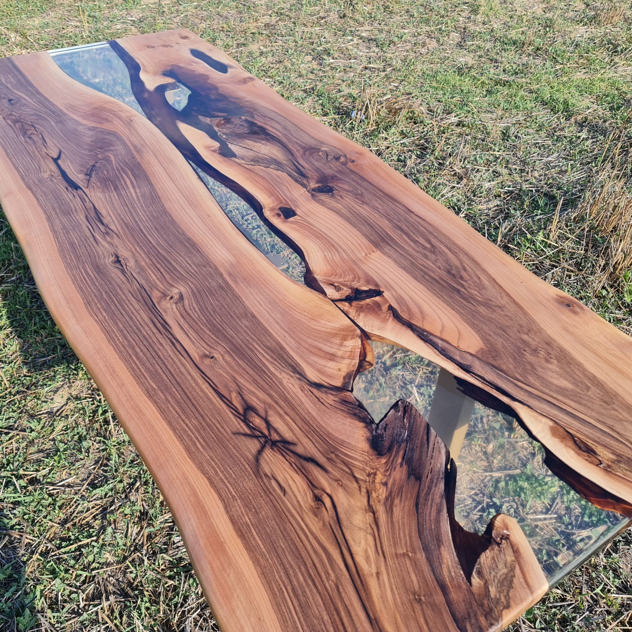 Walnut Epoxy Table Decorate Your Hall for Your Special Family - Etsy