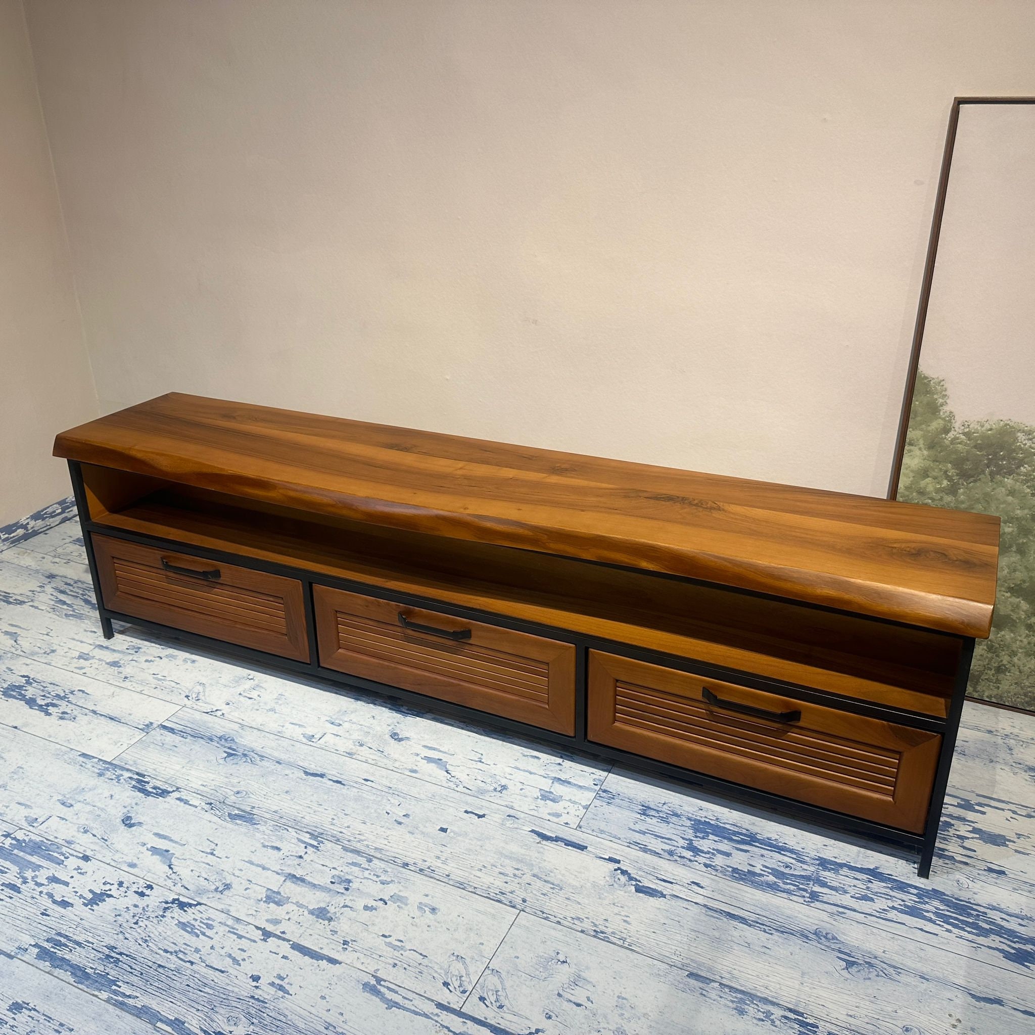 Walnut Wood CREDENZA, TV Console, Tv Stand, Tv Cabinet, Natural Wood Tv ...