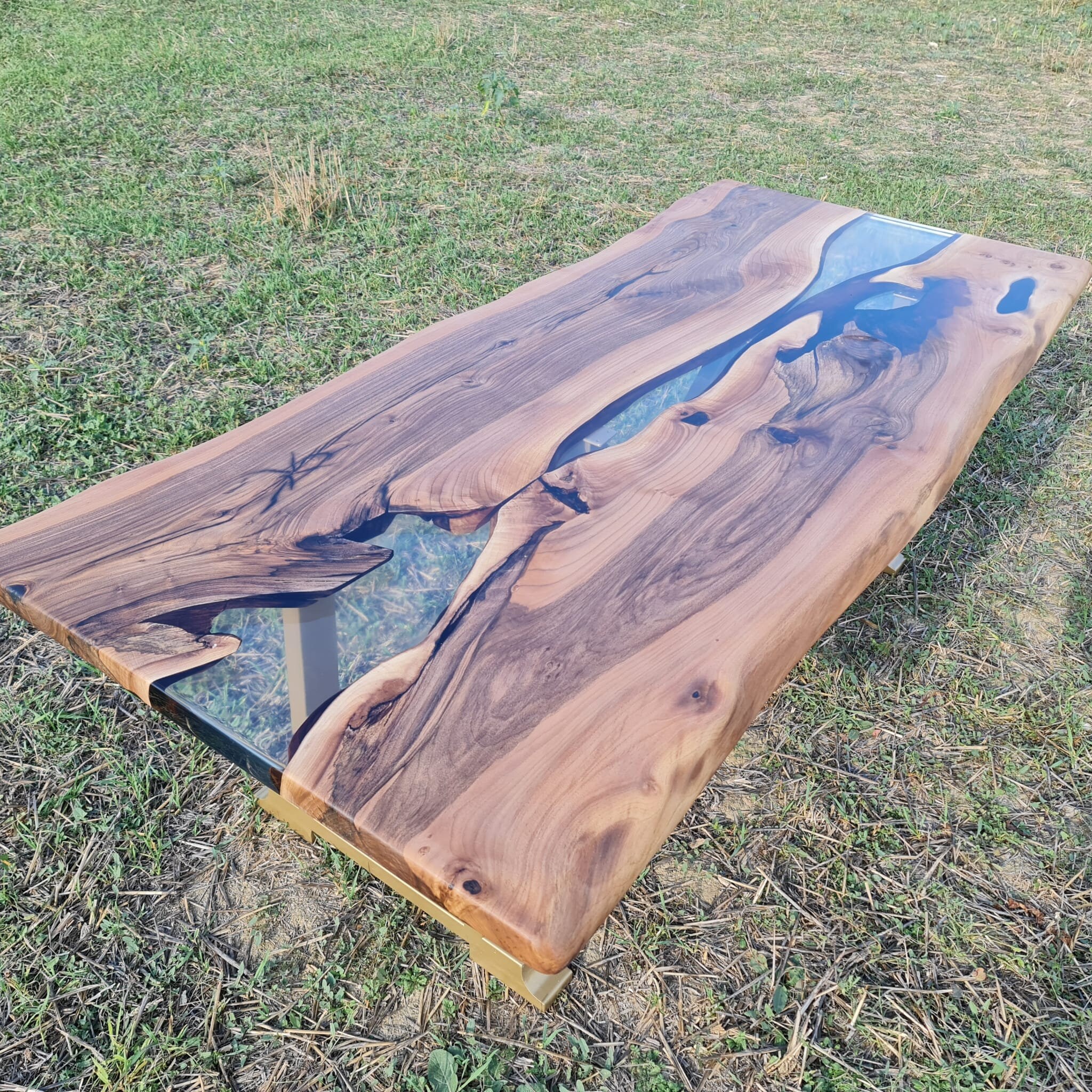 Walnut Epoxy Table Decorate Your Hall for Your Special Family - Etsy