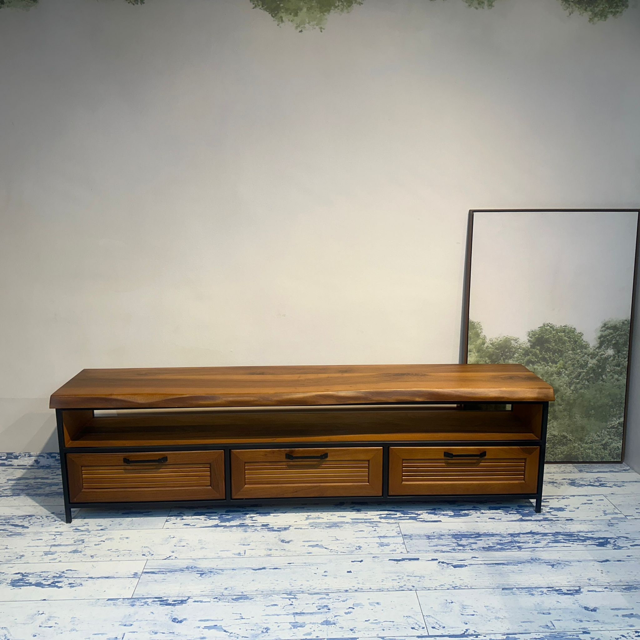 Walnut Wood CREDENZA, TV Console, Tv Stand, Tv Cabinet, Natural Wood Tv ...