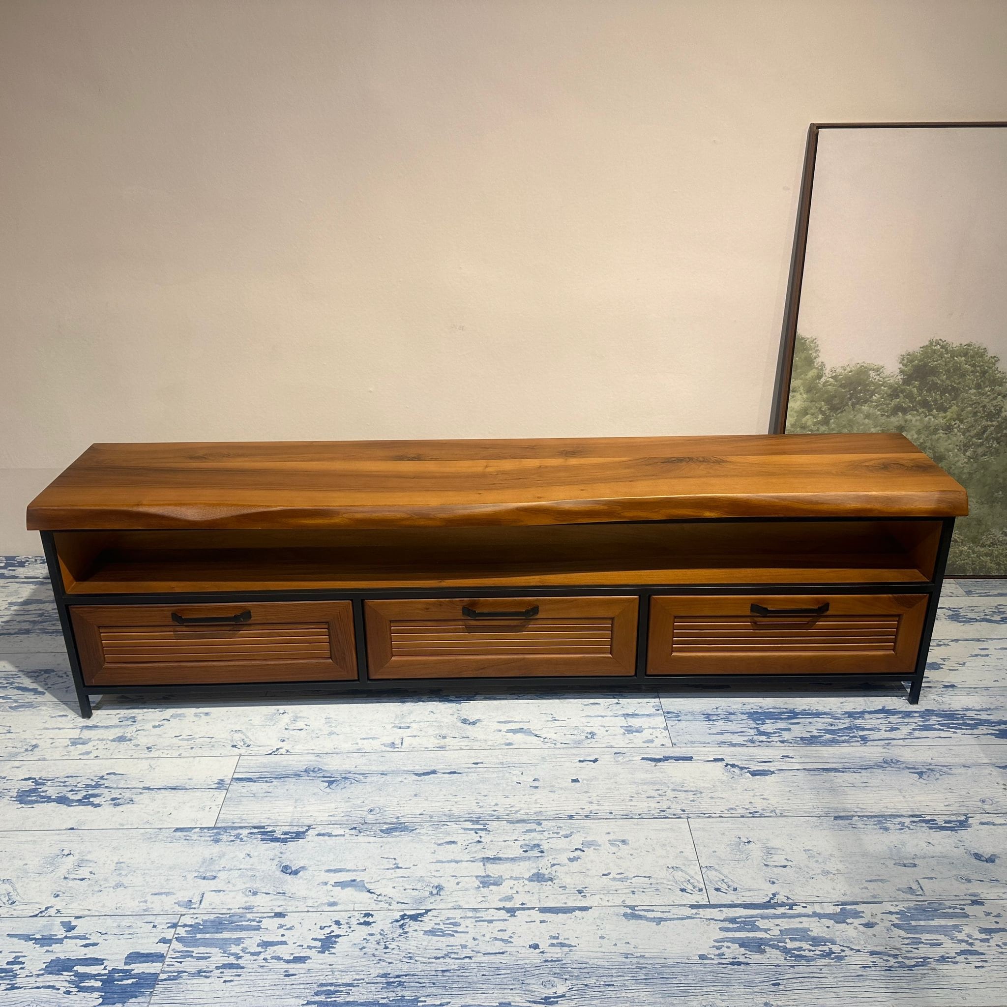 Walnut Wood CREDENZA, TV Console, Tv Stand, Tv Cabinet, Natural Wood Tv ...