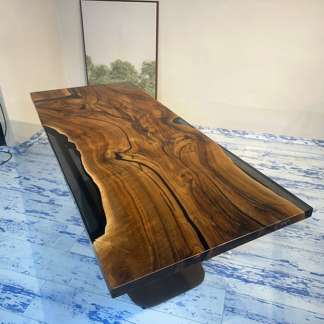 Live Edge , Dining River Table, Walnut Epoxy Table,handmade. - Etsy