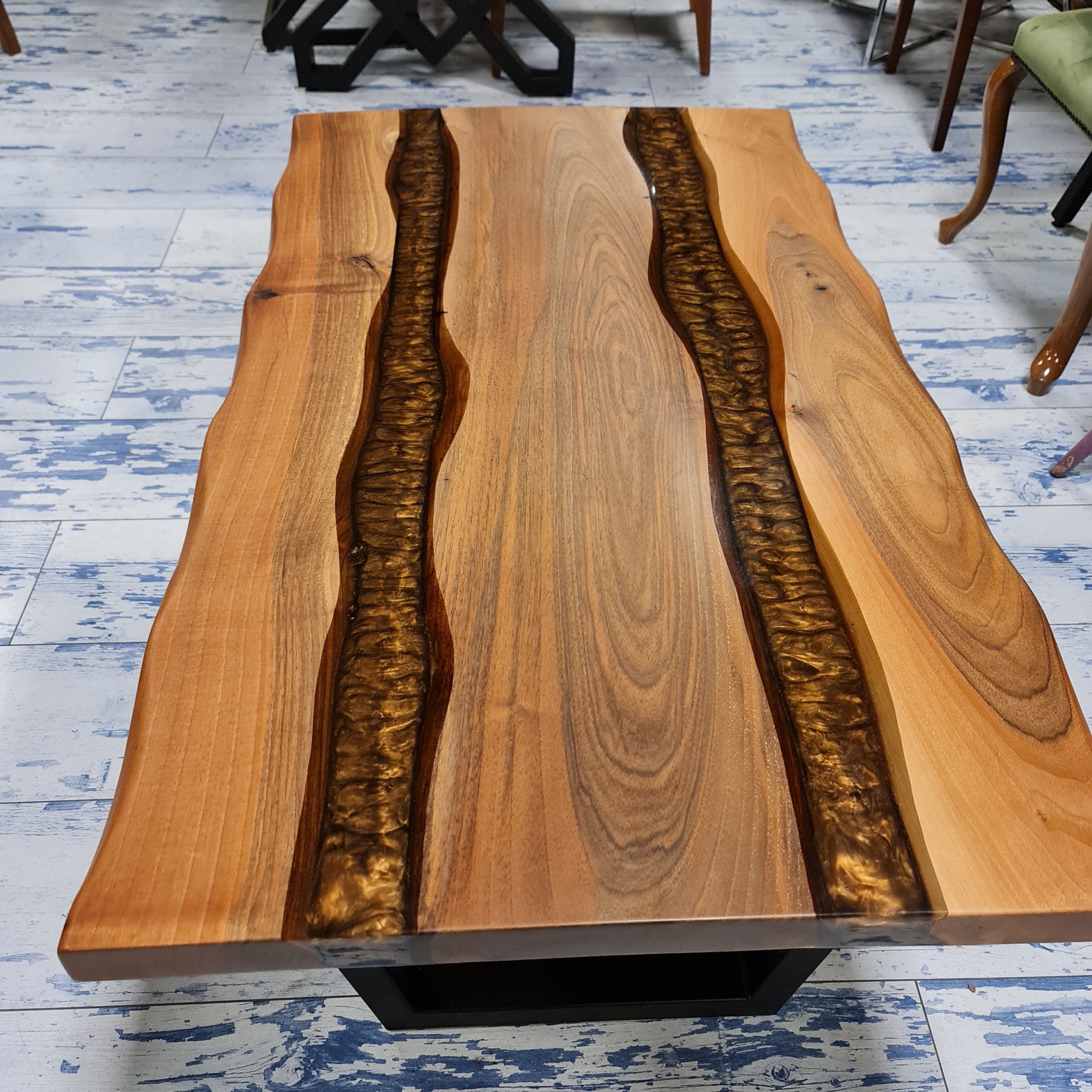 Coffee Table, Walnut Epoxy Resin Table, Epoxy River Table - Etsy