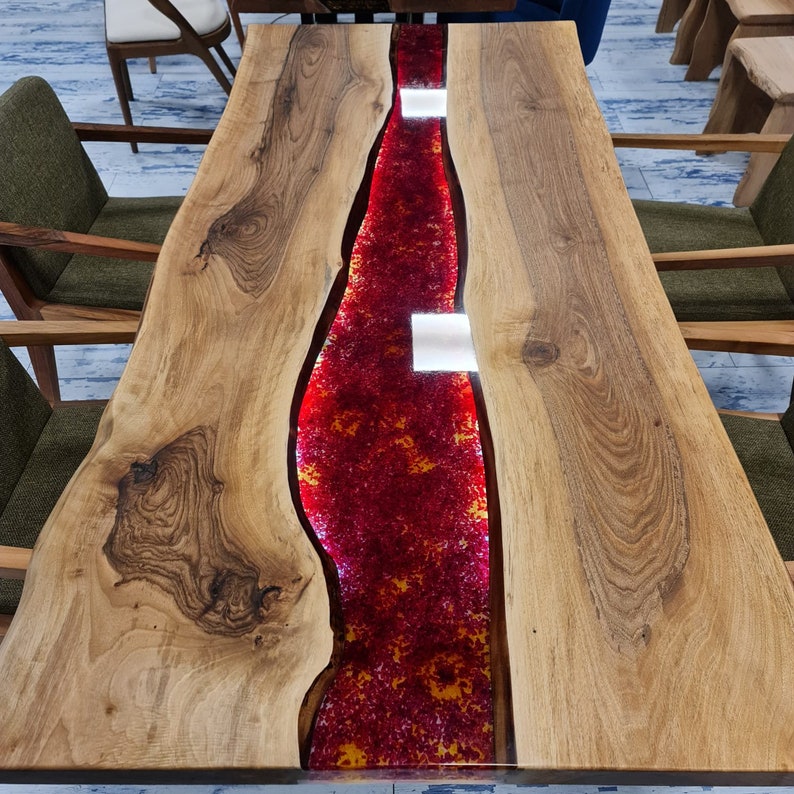 Live Edge, Dining River Table, Walnut Epoxy Table. - Etsy