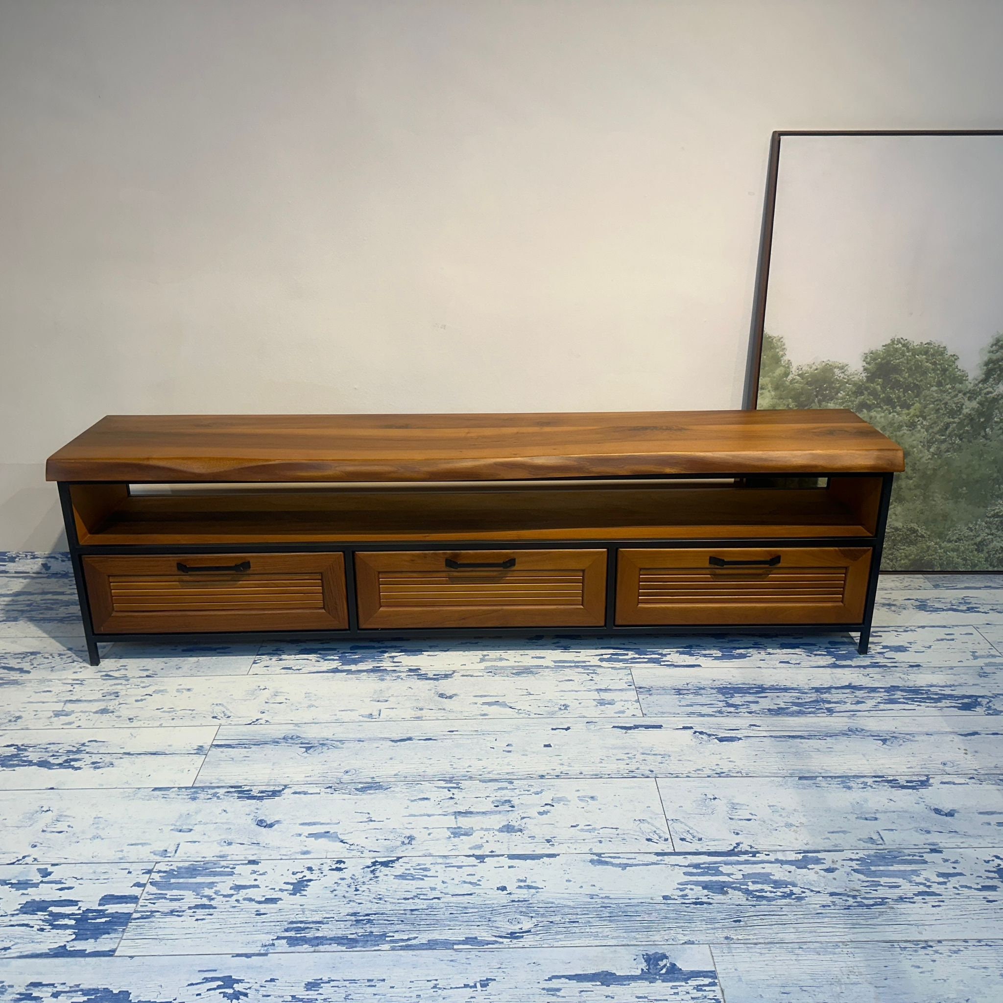 Walnut Wood CREDENZA, TV Console, Tv Stand, Tv Cabinet, Natural Wood Tv ...