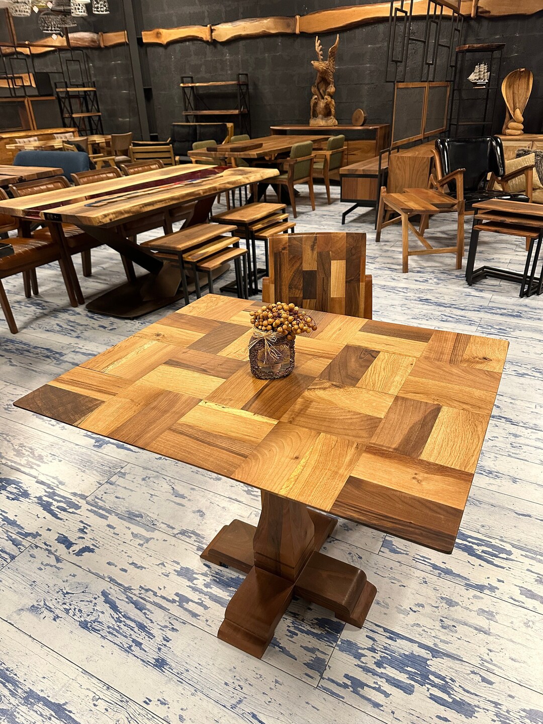 Walnut Oak Patchwork %100 Masive Wood Table&coffe Table - Etsy