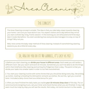 Printable Area Cleaning Planner Simple Zone Cleaning Planner Cleaning ...