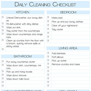 Cleaning Planner in Five Colours | Cleaning Checklist | Printable ...