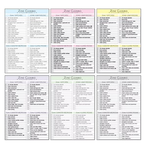 Printable Zone Cleaning Planner|cleaning Planner| Zone Cleaning ...