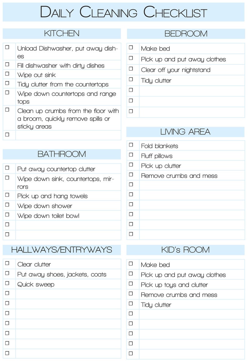 Cleaning Planner in Five Colours | Cleaning Checklist | Printable ...