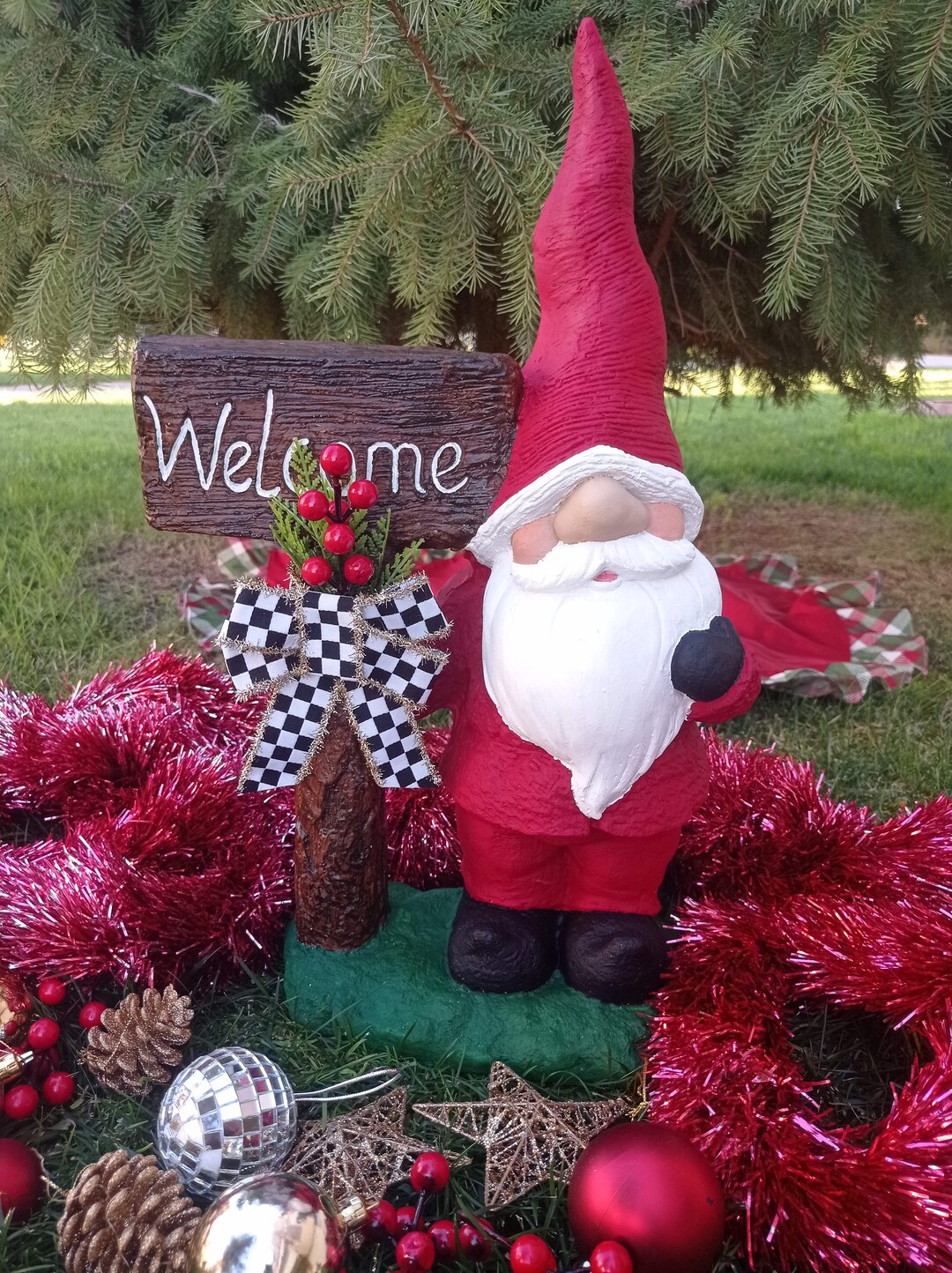 Welcome Sign Santa Claus, Welcome Santa Claus, New Year's Gift, Black ...