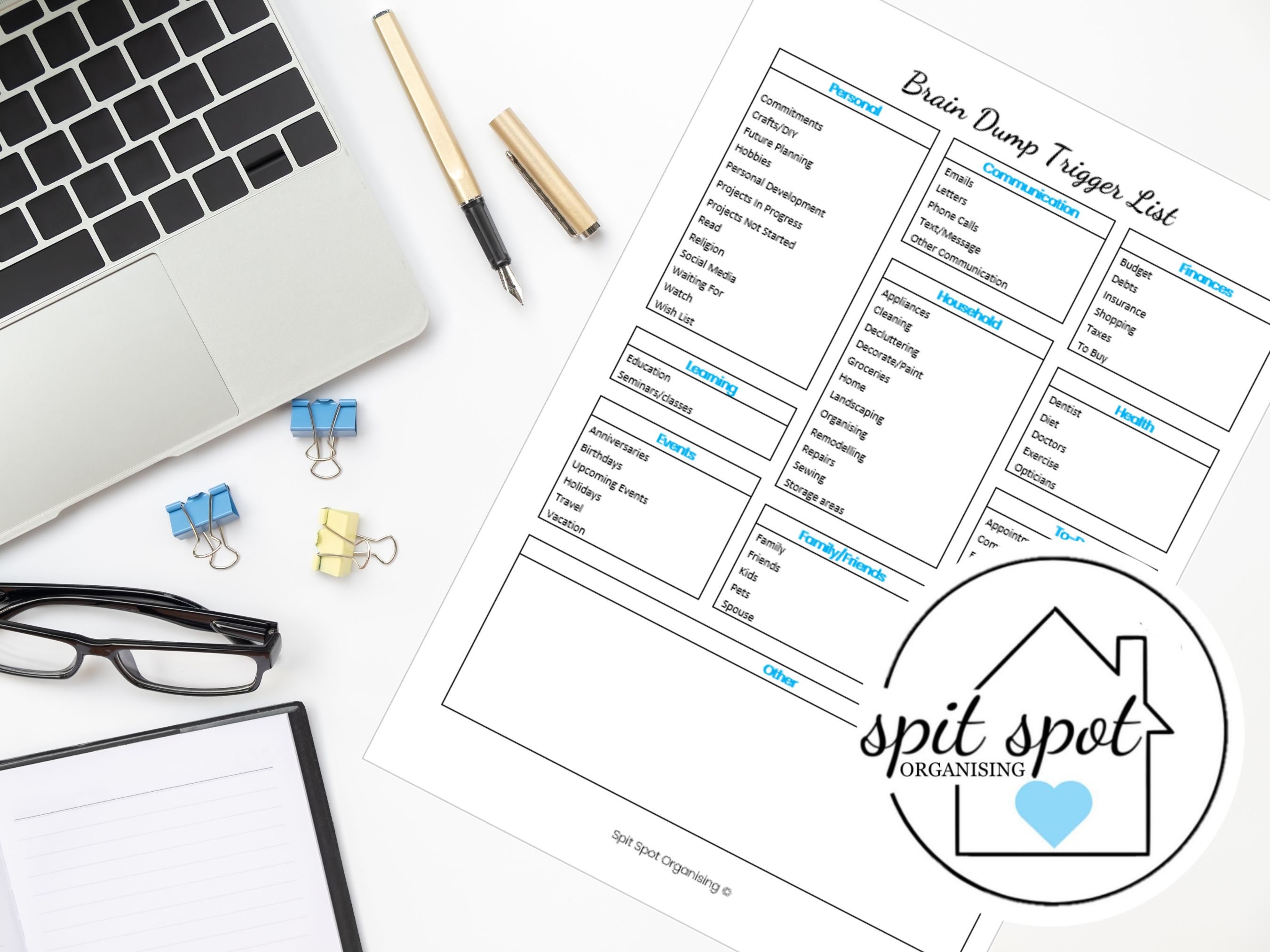 Brain Dump Trigger List, Mind Sweep, Planning, Productivity, Planner, To-do List, PDF, Editable ...