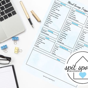 Mind Sweep Trigger List, Brain Dump, Planning, Productivity, Planner ...