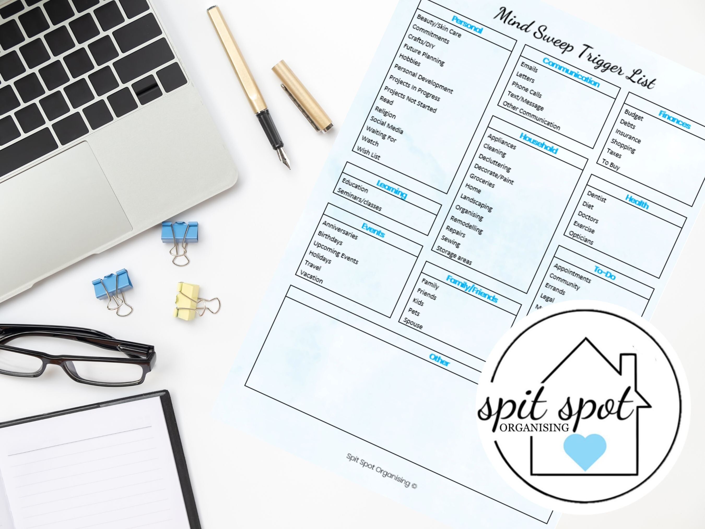 Mind Sweep Trigger List, Brain Dump, Planning, Productivity, Planner ...