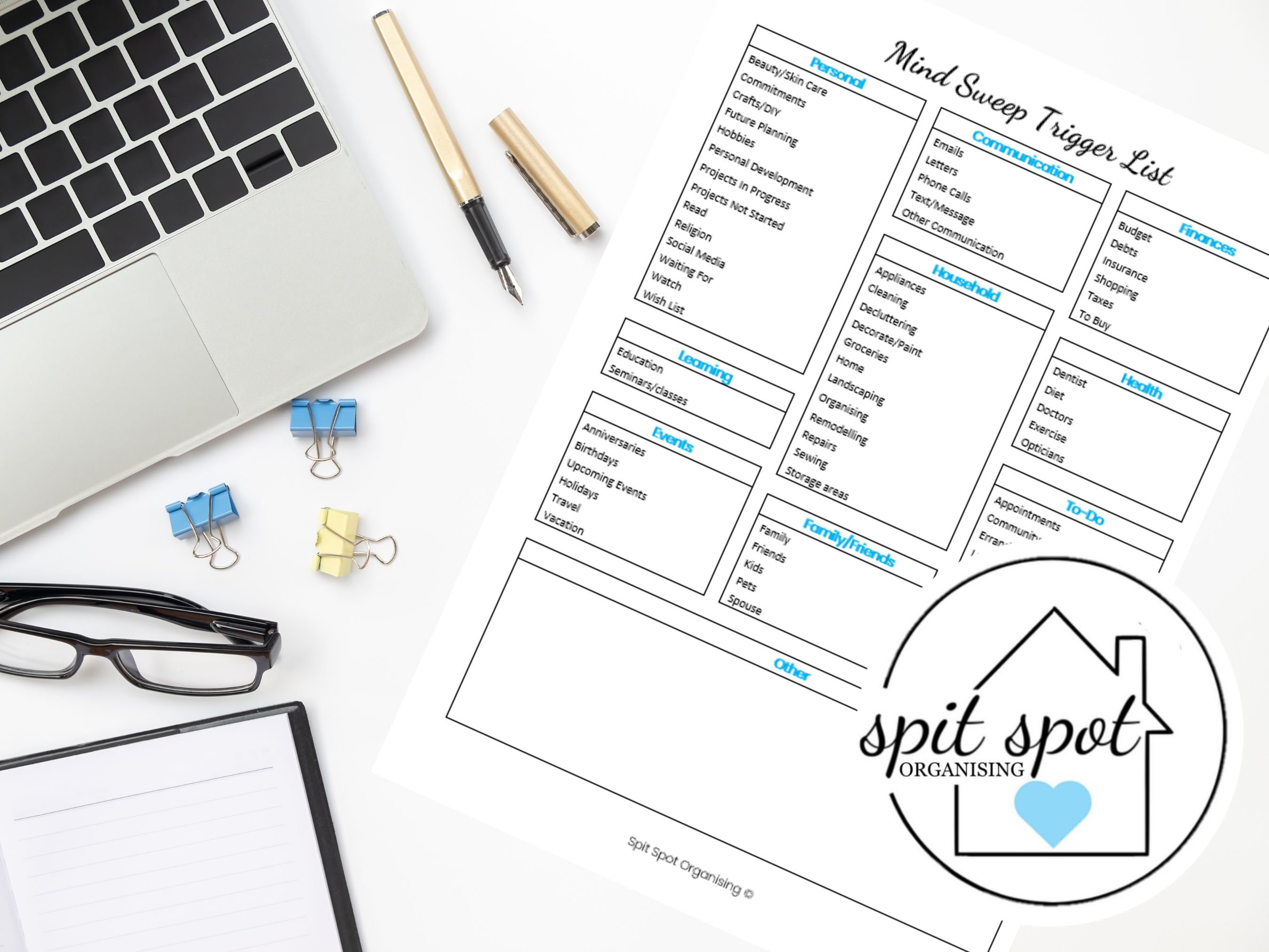 Mind Sweep Trigger List, Brain Dump, Planning, Productivity, Planner ...