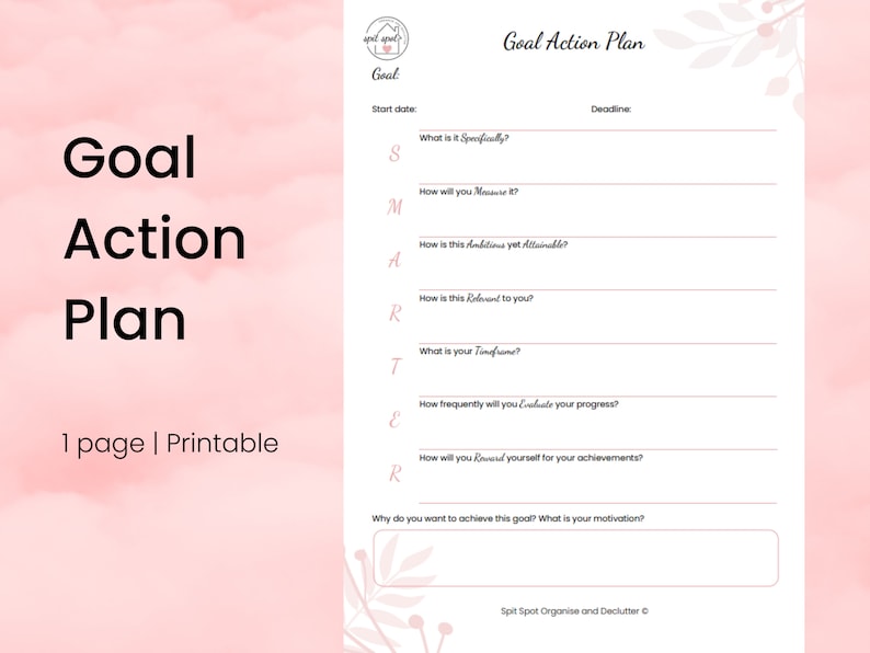 Goal Action Plan, Goal Planner, Goal Action Sheet, Goals, Goal Getter ...
