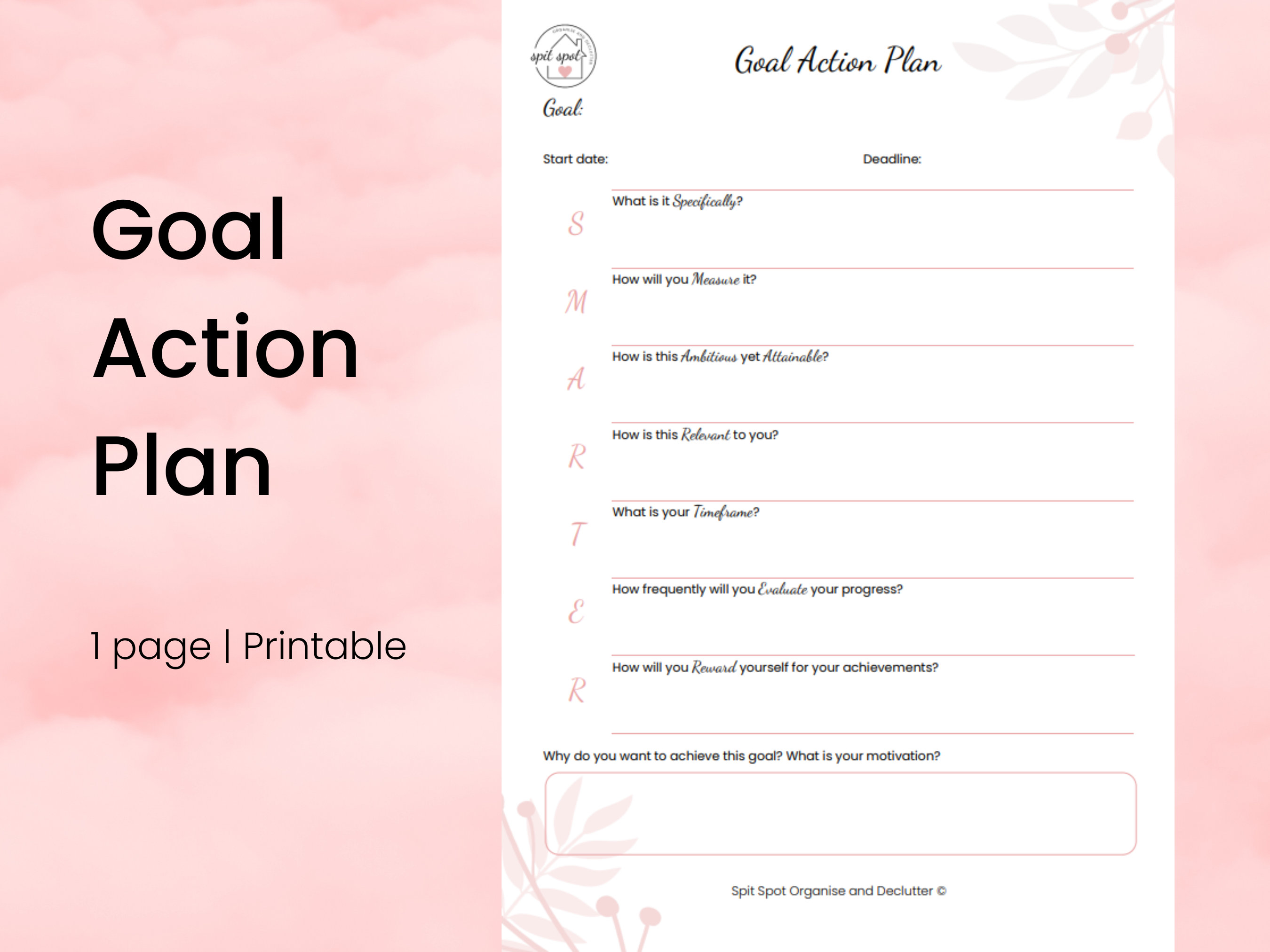 Goal Action Plan, Goal Planner, Goal Action Sheet, Goals, Goal Getter ...