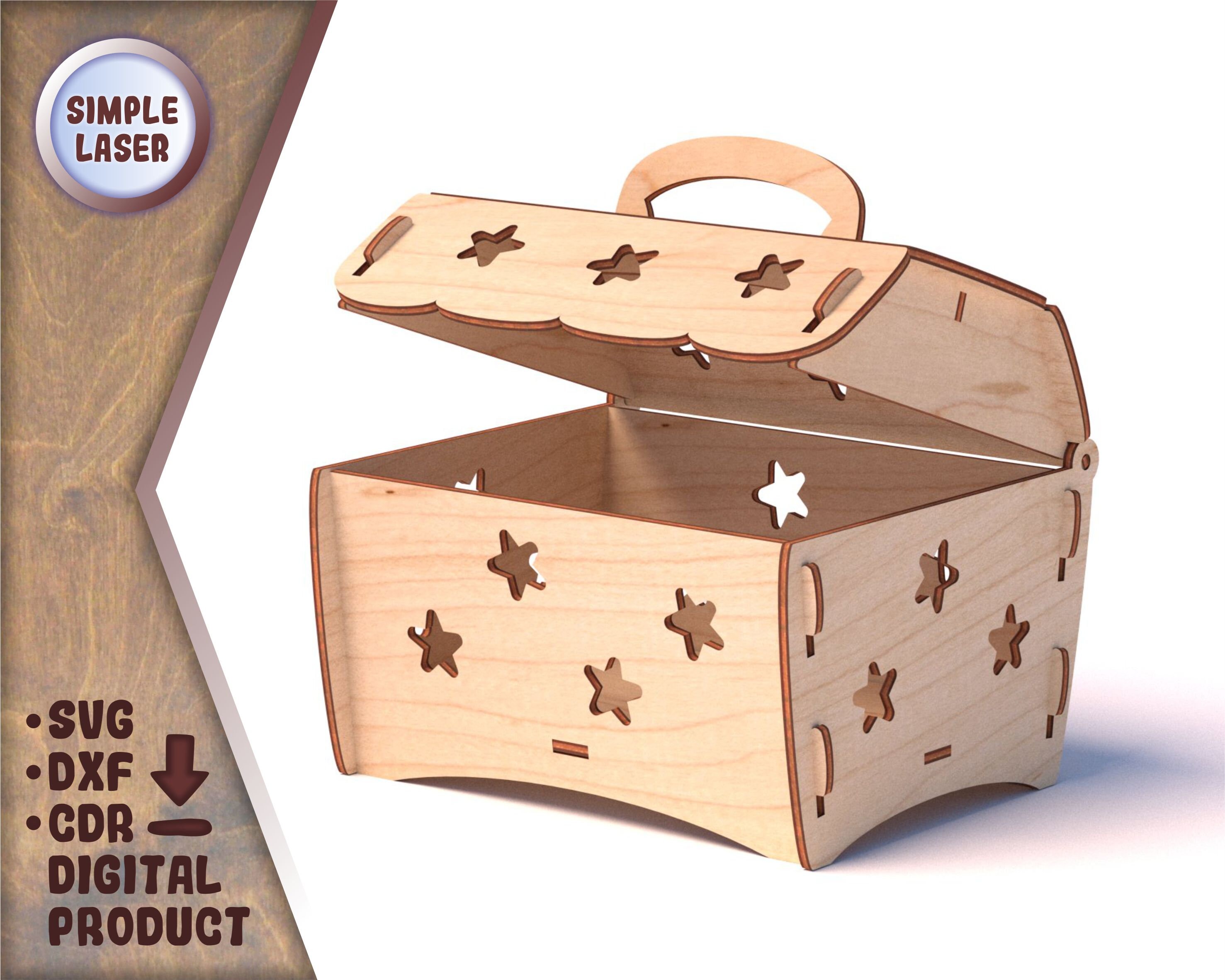 Decorative Box - Files for Laser Cutting and Engraving in SVG, DXF, CDR ...
