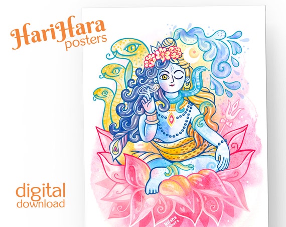 Harihara Posters Digital Download Religious Art Modern - Etsy