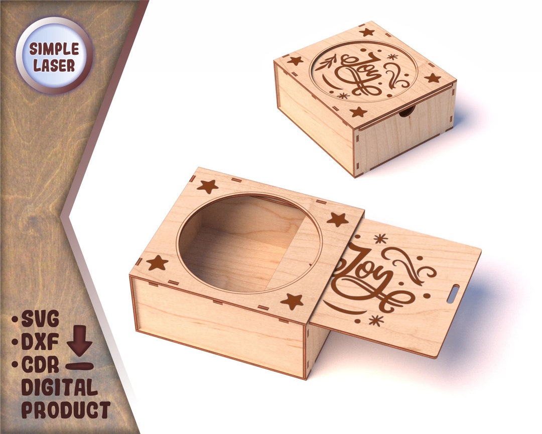 Joy Box - Laser Cut File - Decorative Wooden Jewelry Box, Gift Box ...