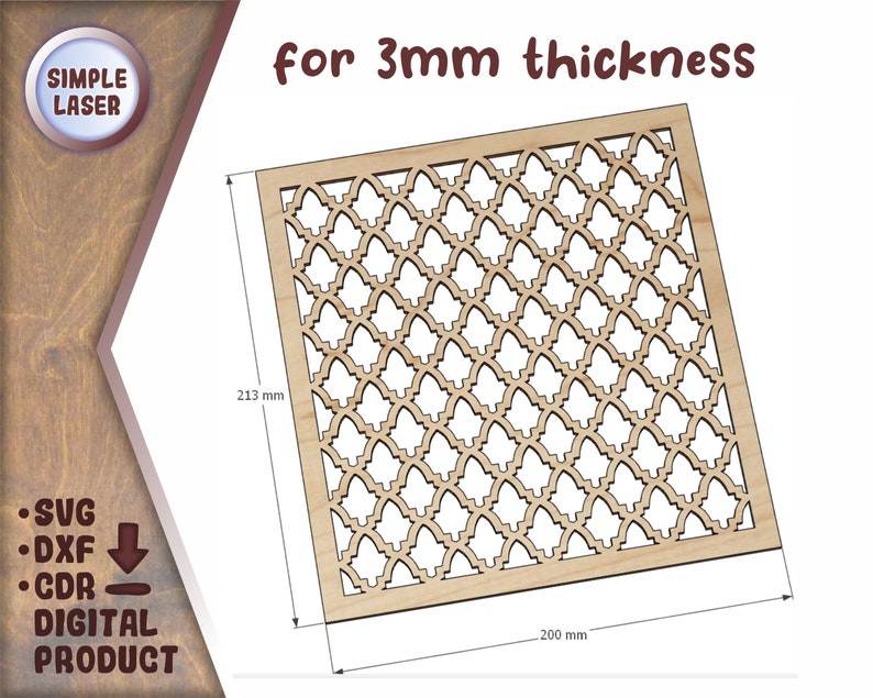 Decorative Lattice Digital Cutting Template, Room Divider, Laser Cut ...