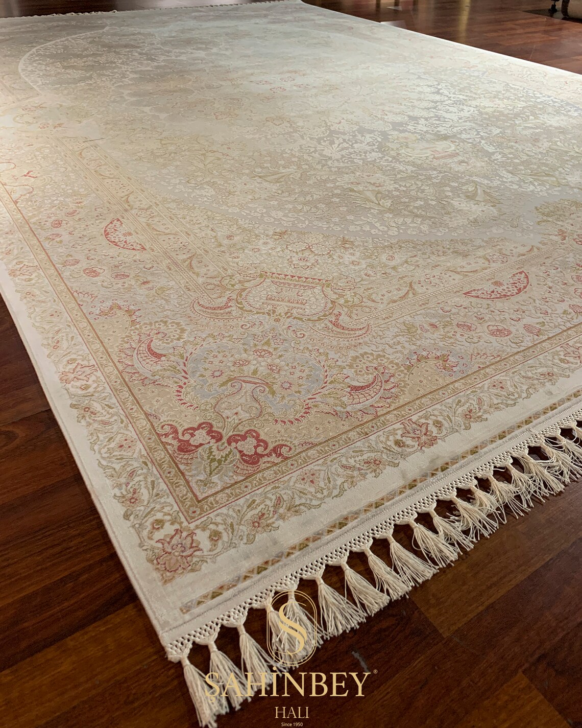 7X10 Ft Beige Silk Rug, Rug for Living Room, Palace Silk Rug, Luxury ...