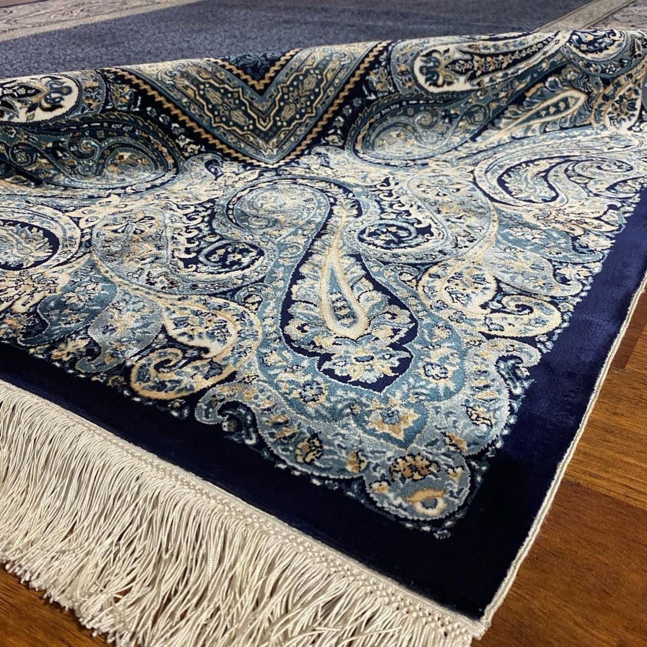 7x10 Blue Silk Rug, Oversize Rug, High Quality Rug, Carpet for Living ...