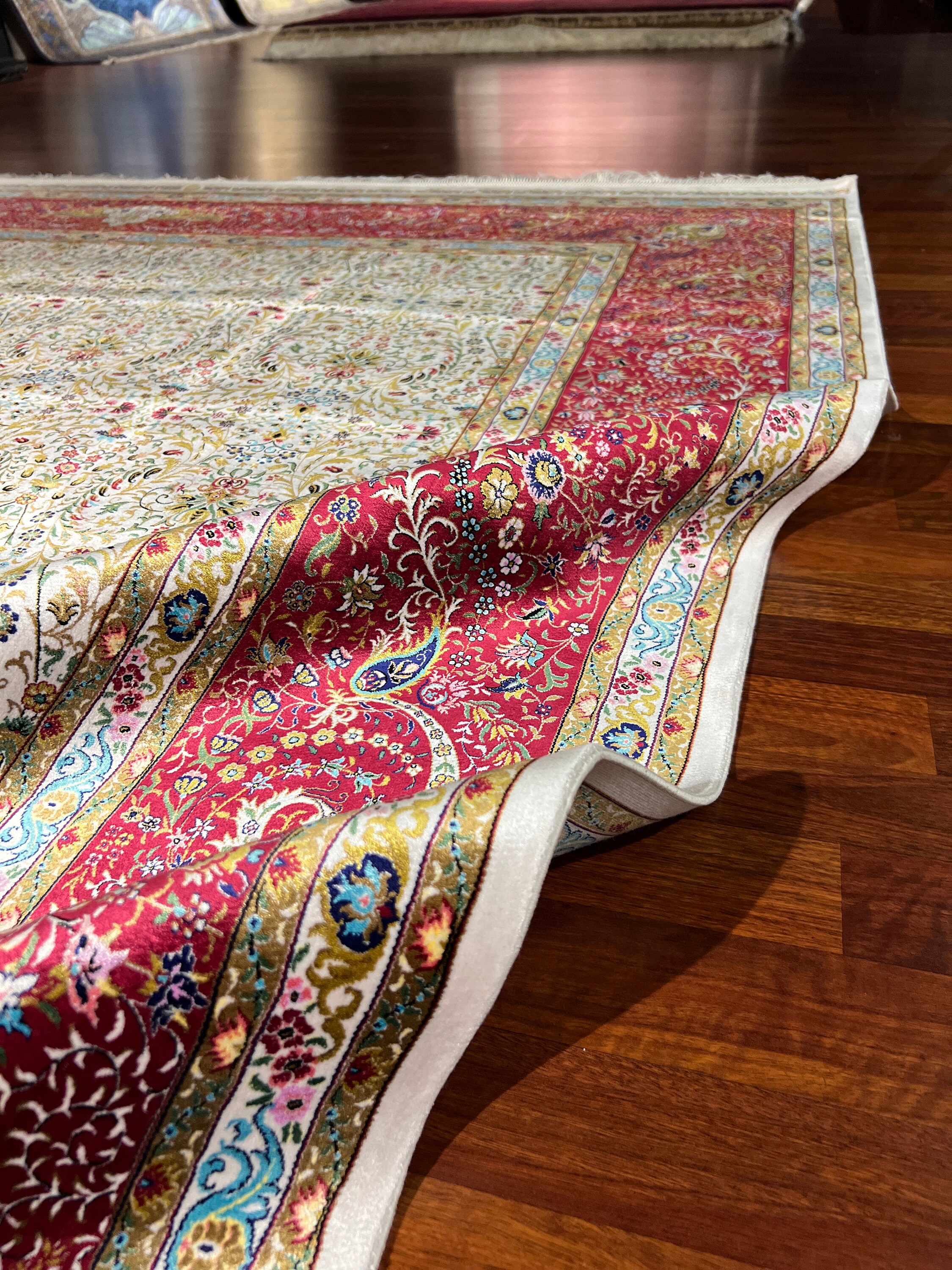 8X11 Floral Pattern Silk Rug, Luxury Silk Rug, Silk Rug, Authentic Area ...