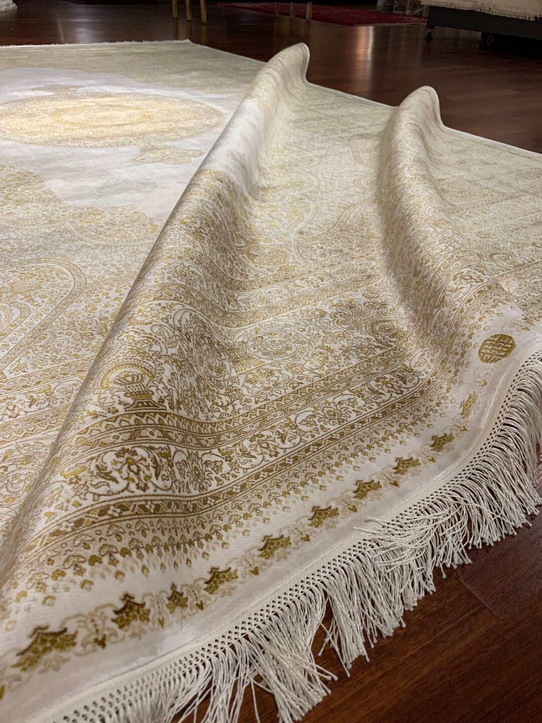 Top Quality, Cream Silk Rug, 5x8 Ft Luxury Silk Rug,silk Rug, Authentic ...