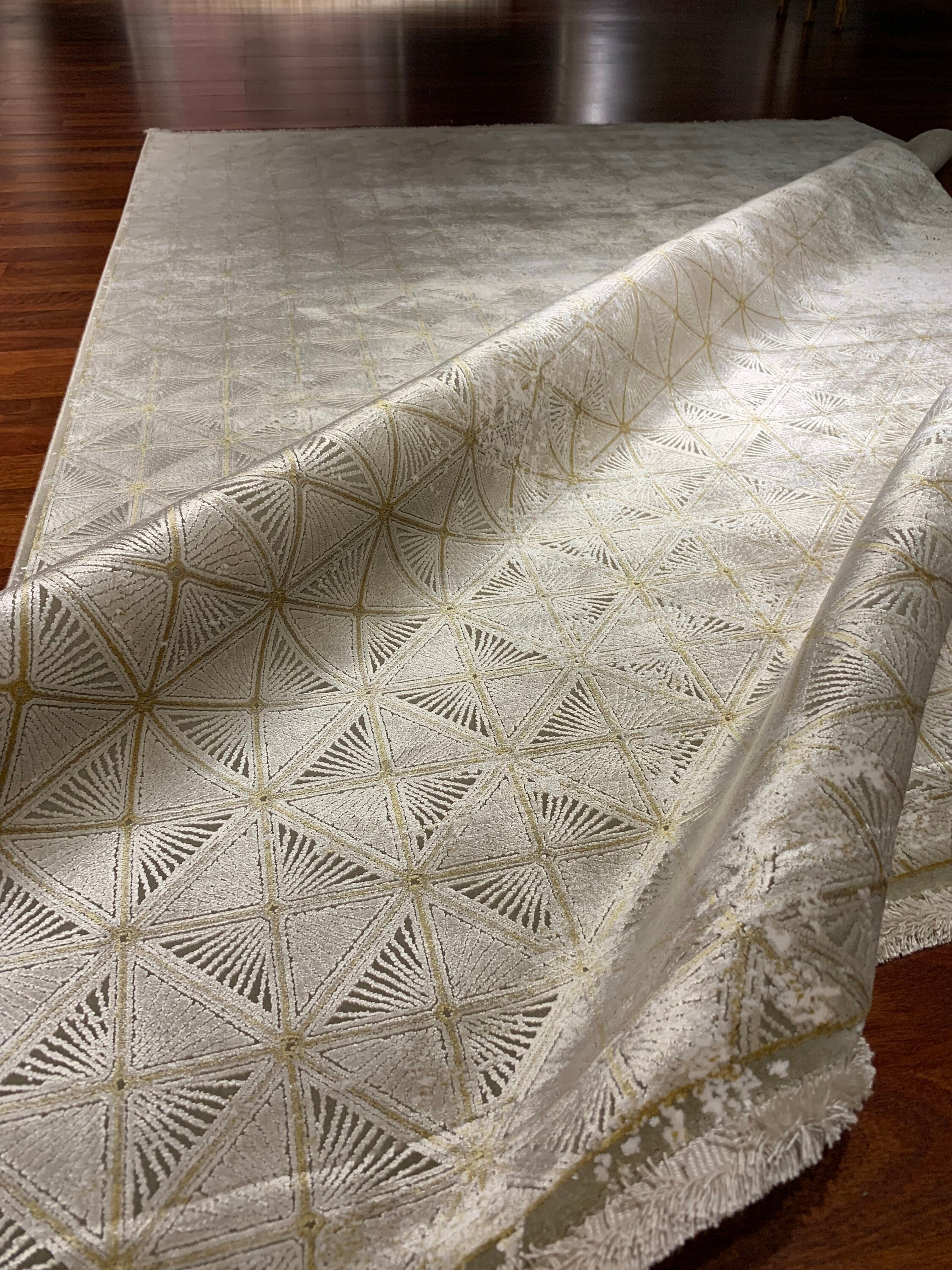 Modern Rug, Beige Gold 5x8 Rug, Bamboo Silk Rug, Home Decor, Kitchen ...