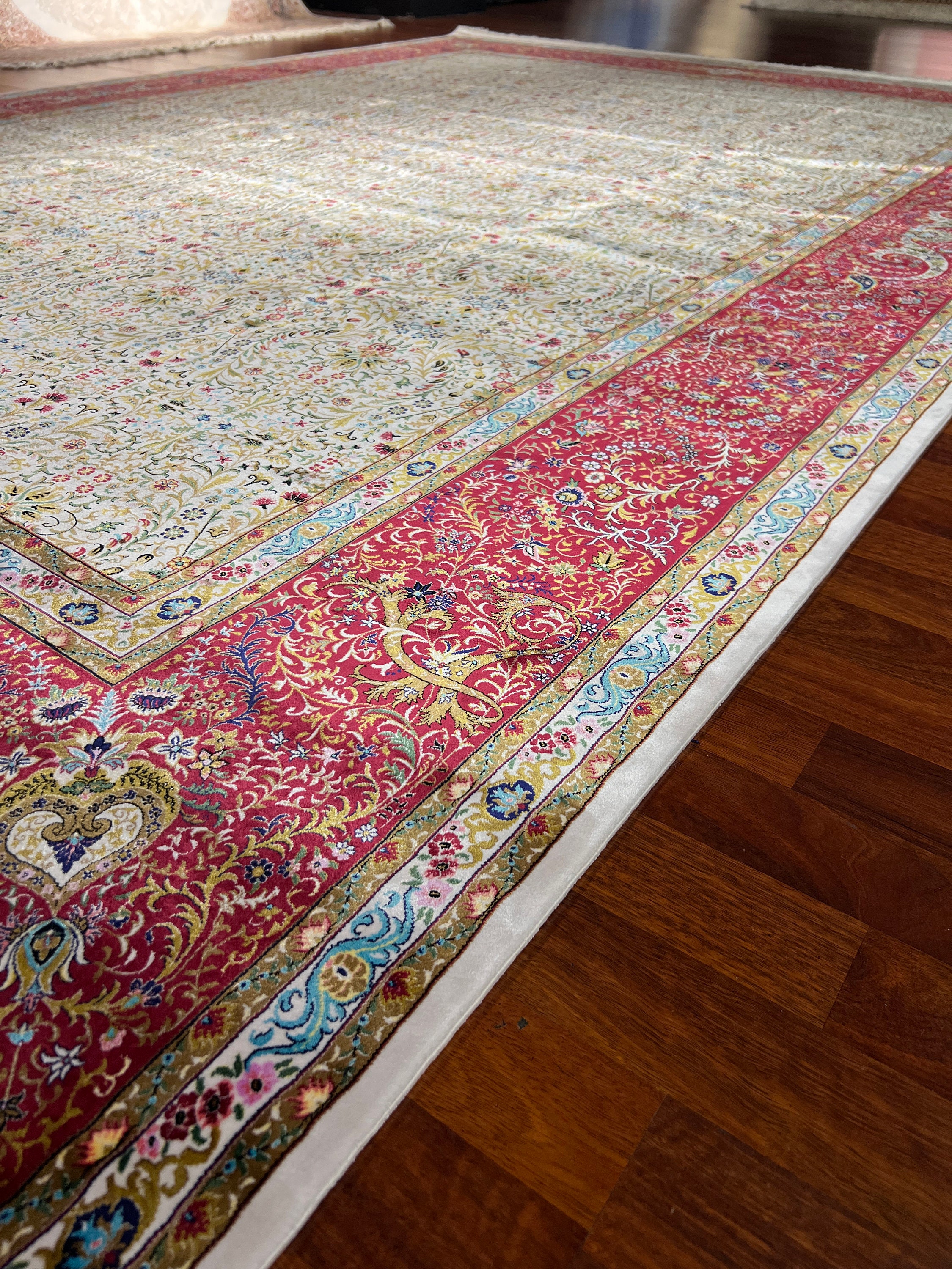 8X11 Floral Pattern Silk Rug, Luxury Silk Rug, Silk Rug, Authentic Area ...