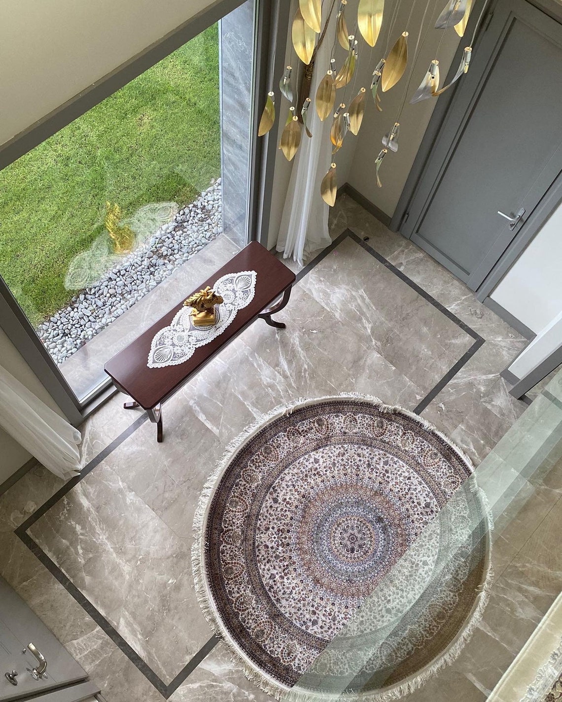 100% Natural Bamboo Silk Circle Carpet, Circle Rug 5x5, Round Rug ...