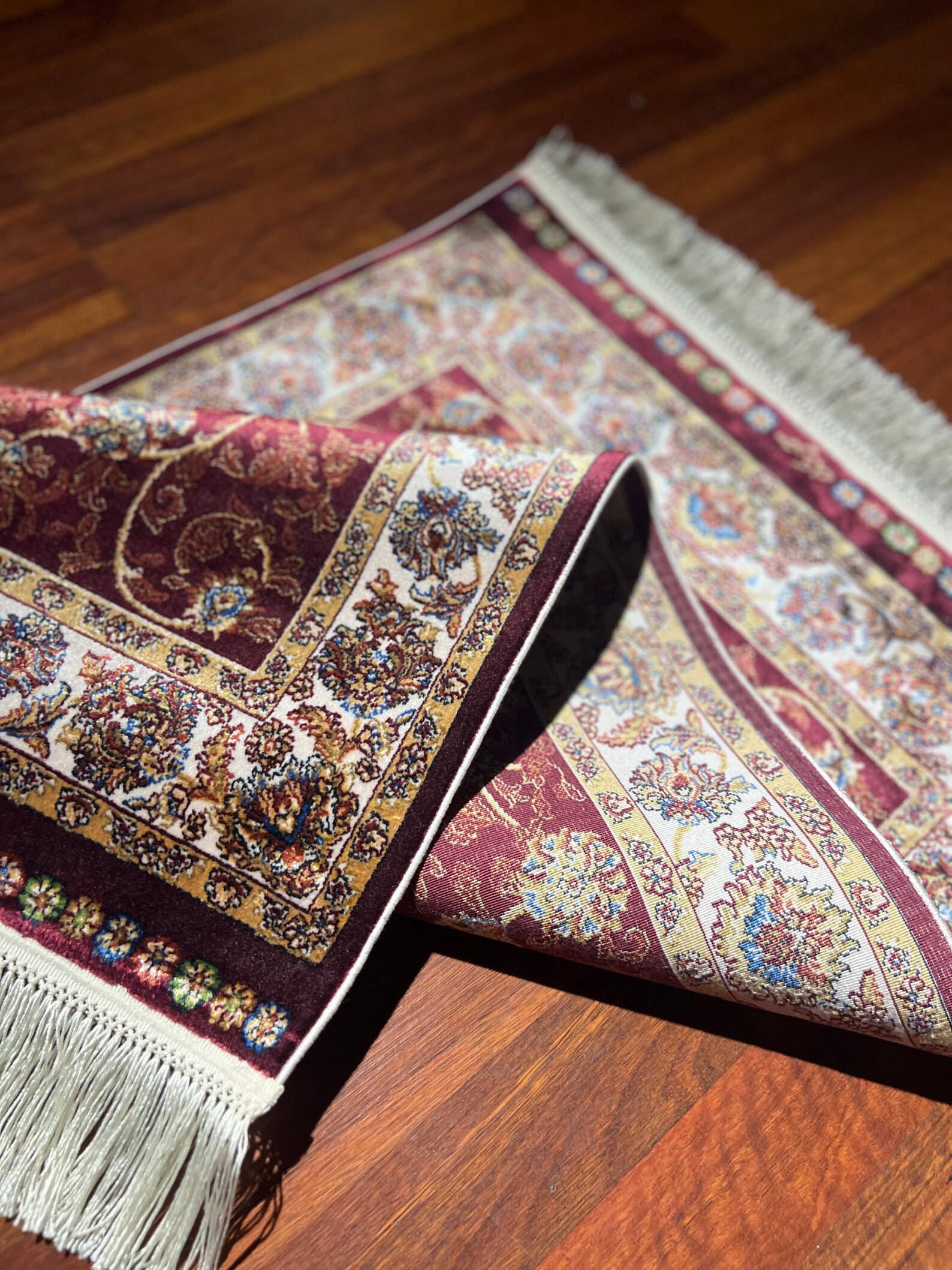 Red 2x3ft Mini Silk Rug,classic Silk Rug, Persian Design Silk Rug,high ...